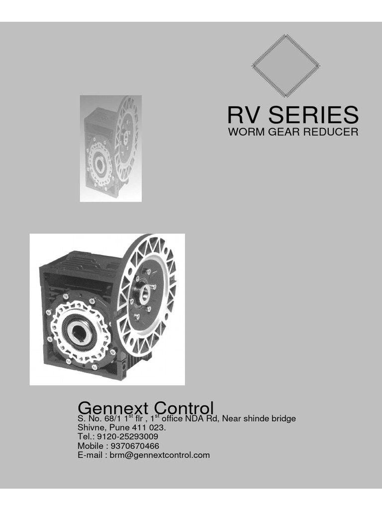 RV Series Worm Gear Reducer Overview | PDF