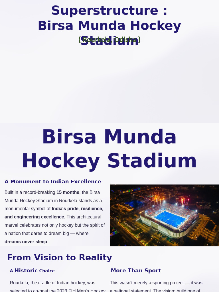 Birsa Munda Hockey Stadium | PDF