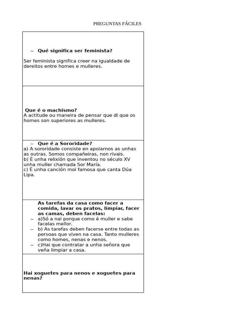 Preguntas Fáciles | PDF