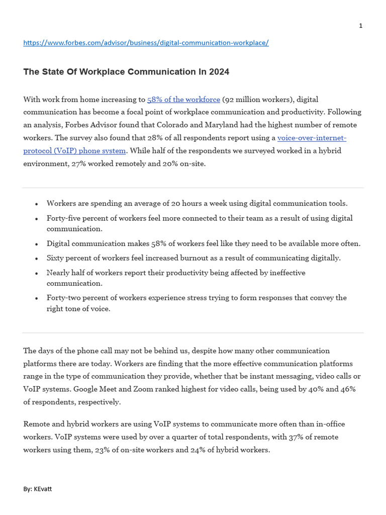 The State of Workplace Communication in 2024 - Article and Group ...