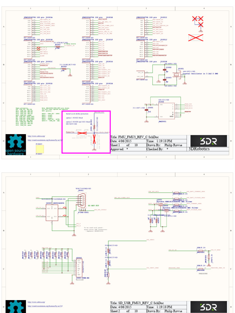 Pixhawk2 1 Schematic Fmu Pmu Imu CB | PDF