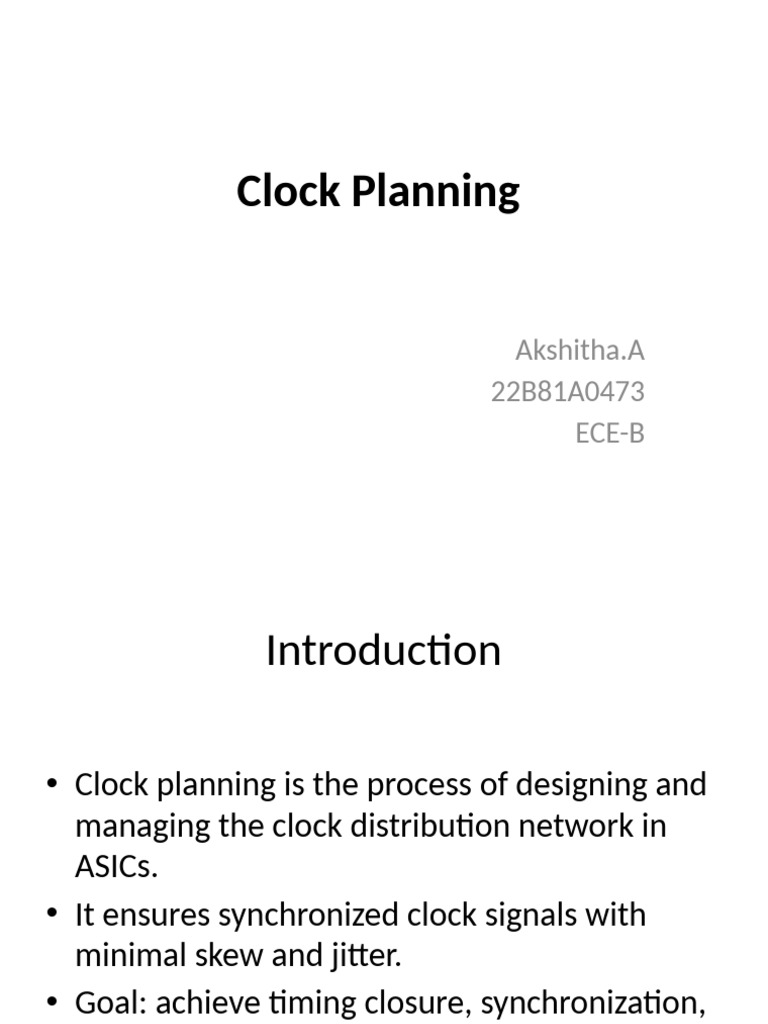 Clock Planning in ASIC Design | PDF