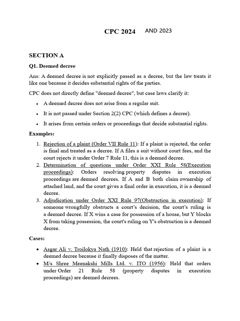 CPC 2024 & 2023 | PDF | Lawsuit | Judgment (Law)