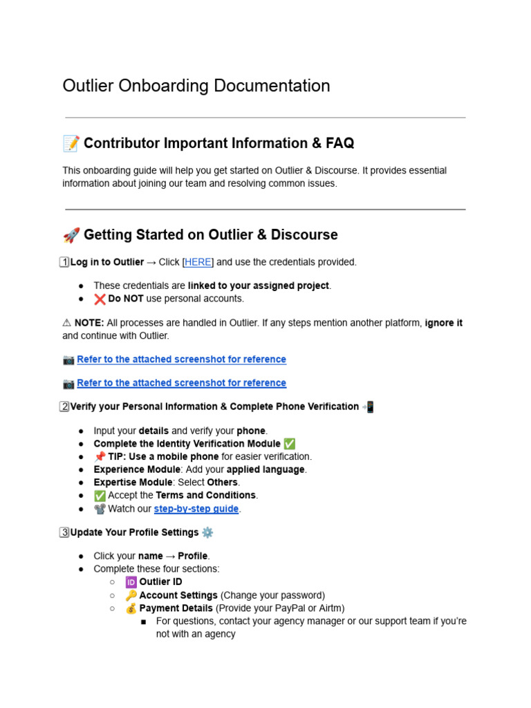 Outlier Onboarding Documentation FAQ | PDF | Computing | Cyberspace