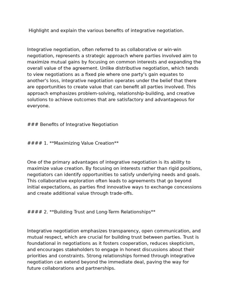 Negotiation | PDF | Negotiation | Cognition