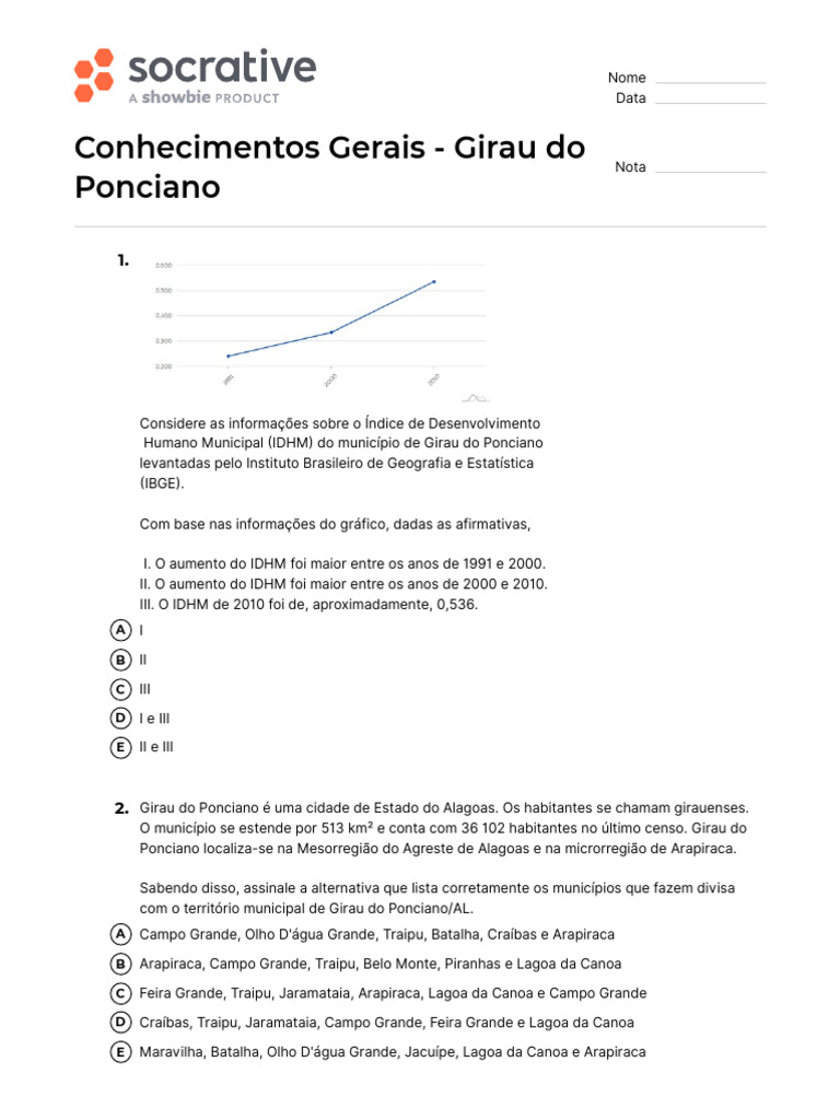 Girau do Ponciano: Dados e Características | PDF | Florestas | Geociências