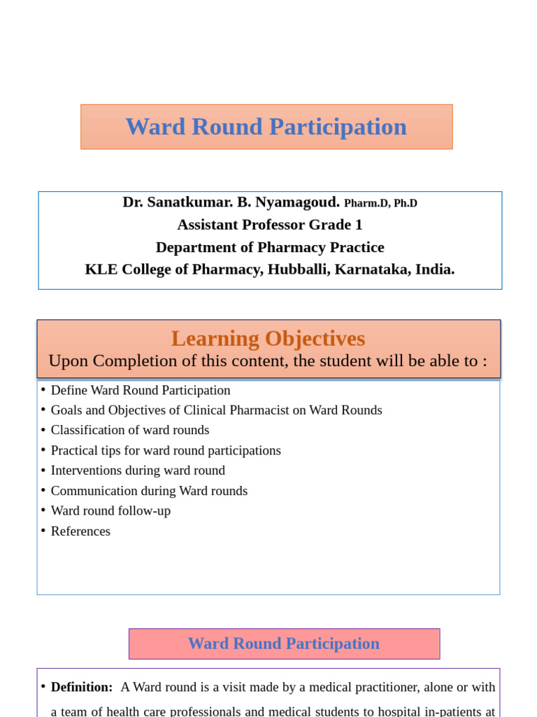 Ward Round Participation SBN 43295 CP-T 03-12-2024 | PDF | Pharmacy ...