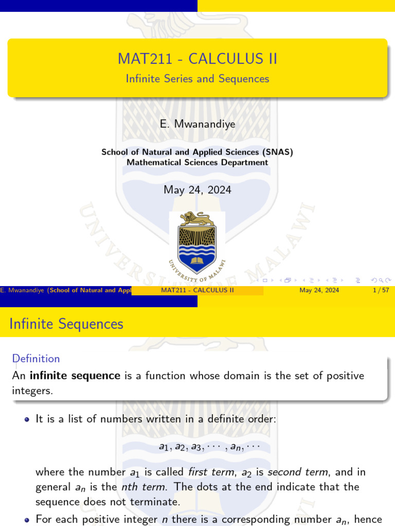 Infinite Sequences and Their Limits | PDF | Limit (Mathematics) | Sequence