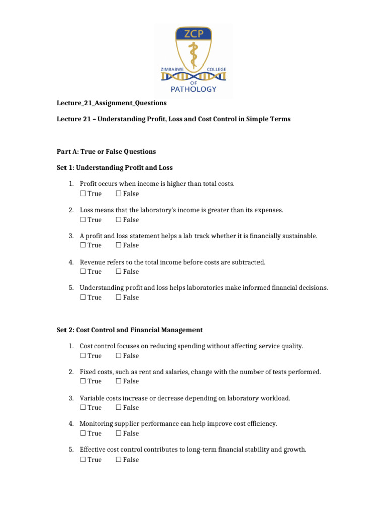 Lecture - 21 - Assignment - Understanding - Profit - Loss and Cost ...