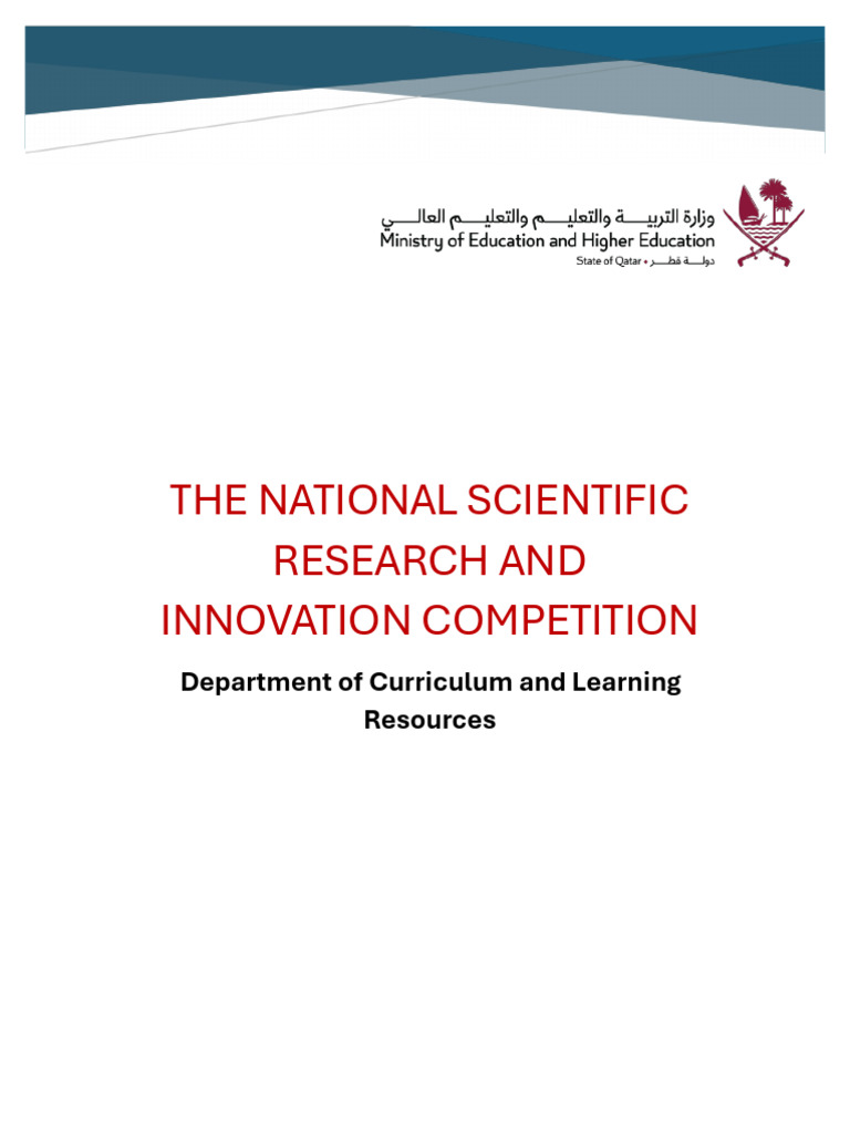 National Scientific Research Competition | PDF | Methodology | Data