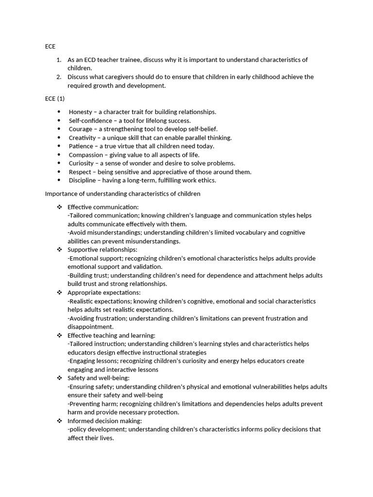 ECE & ECD | PDF | Reading Comprehension | Behavioural Sciences