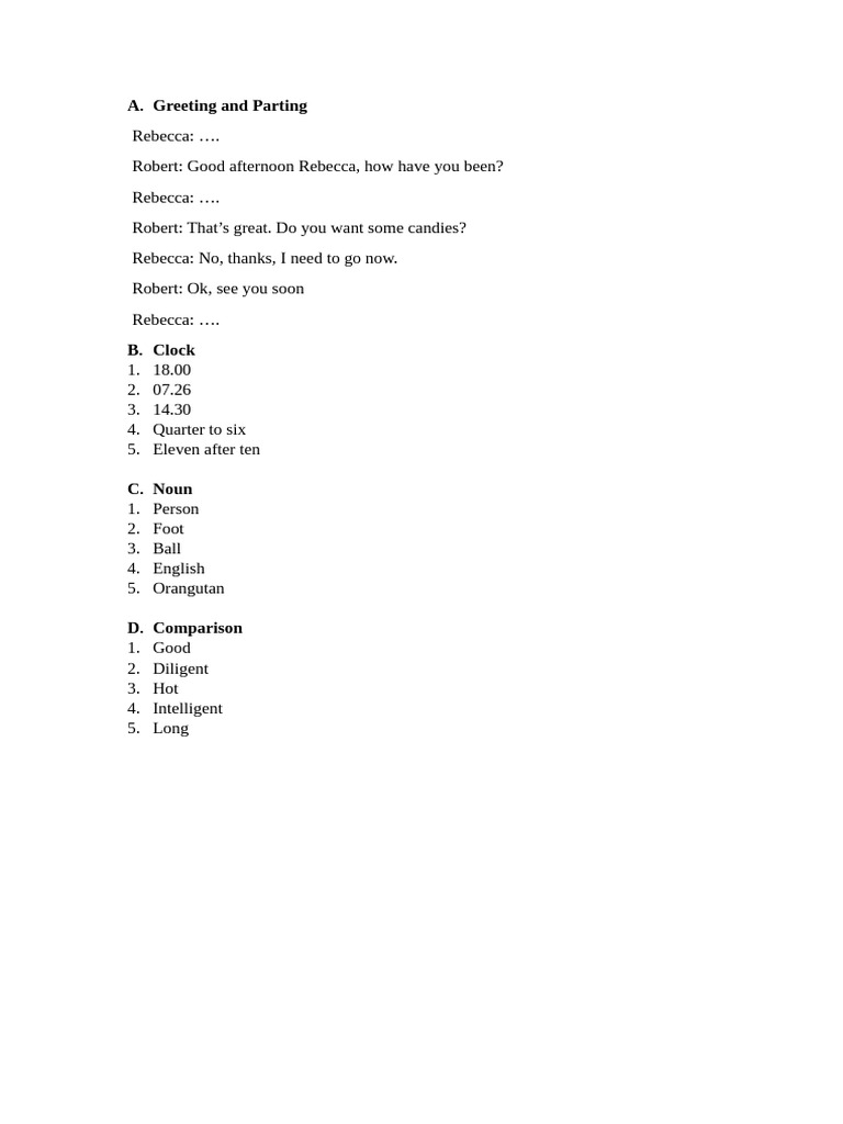 Greeting and Parting | PDF