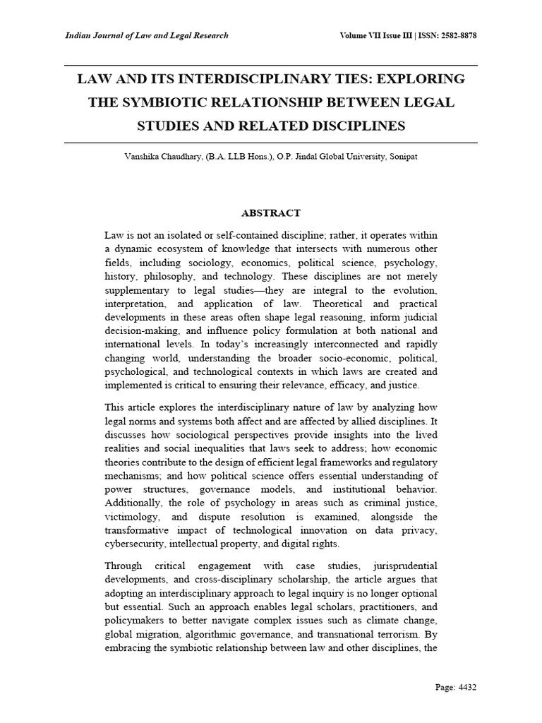 Interdisciplinary Insights in Legal Studies | PDF | Law And Economics ...