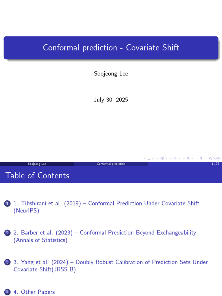 Tibshirani's Conformal Prediction Insights | PDF | Robust Statistics ...