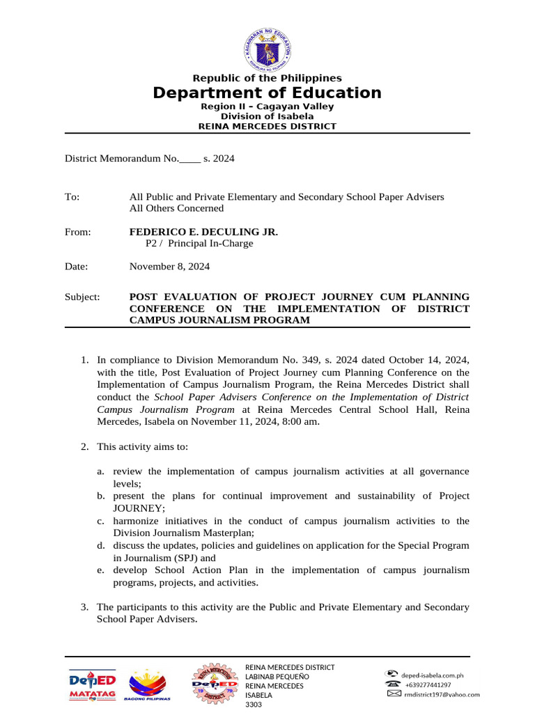 District Memorandum 101 | PDF