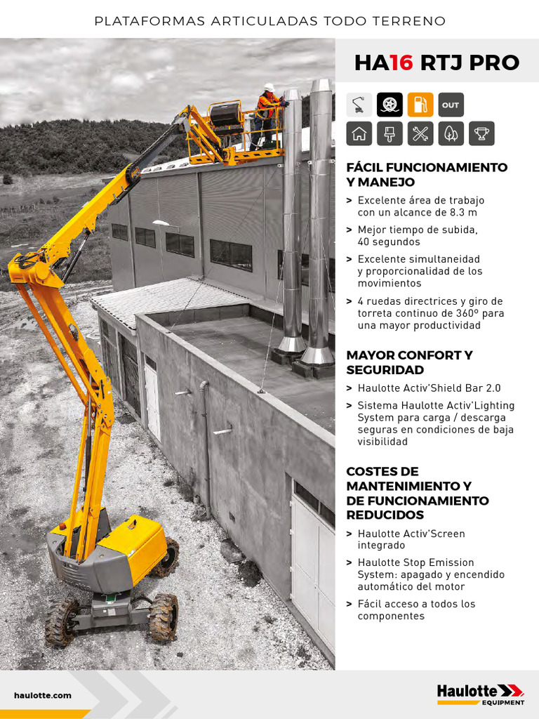 Haulotte Datasheet HA16 - RTJ - PRO - ES - BD | PDF | Carros deportivos ...