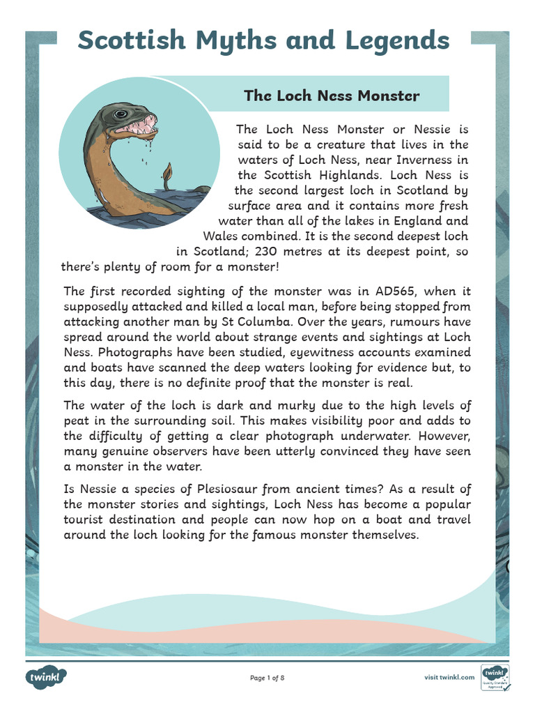 scottish-myths-and-legends-fact-file | PDF | Selkie | Loch Ness Monster