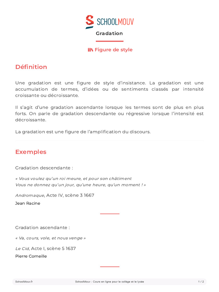 La Gradation : Figures de Style | PDF