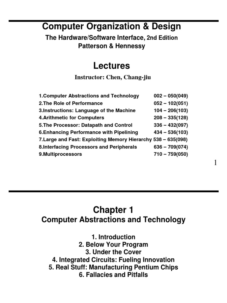 Computer Organization & Design The Hardware/Software Interface, 2nd ...