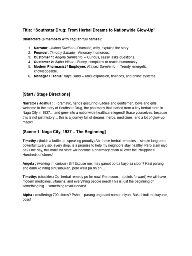 Southstar Drug Script Presentation | PDF | Pharmacy | Pharmaceutical ...