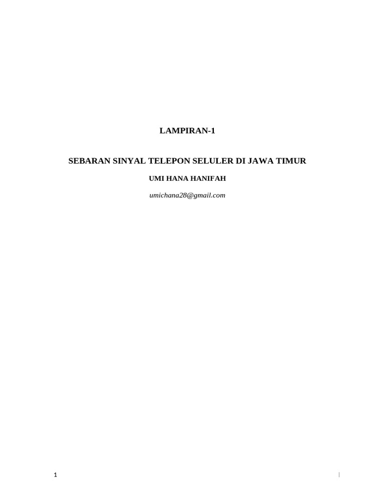 Sebaran Sinyal Telepon Seluler Di Jawa Timur (Cmp101) by - Umi Hana ...