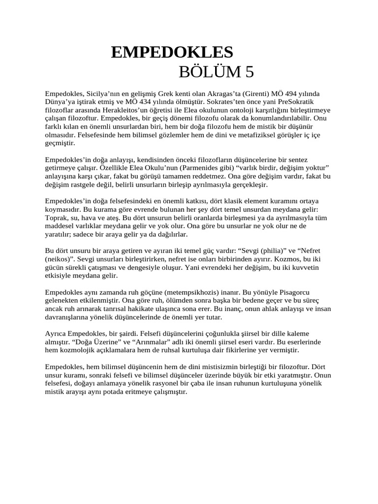 Empedokles s.ö.f | PDF