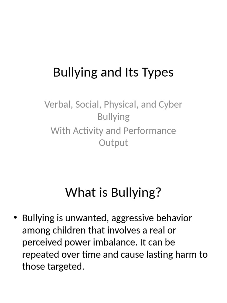 Types of Bullying Explained | PDF