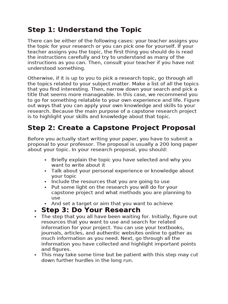 Writing a Capstone Project | PDF | Experience | Knowledge