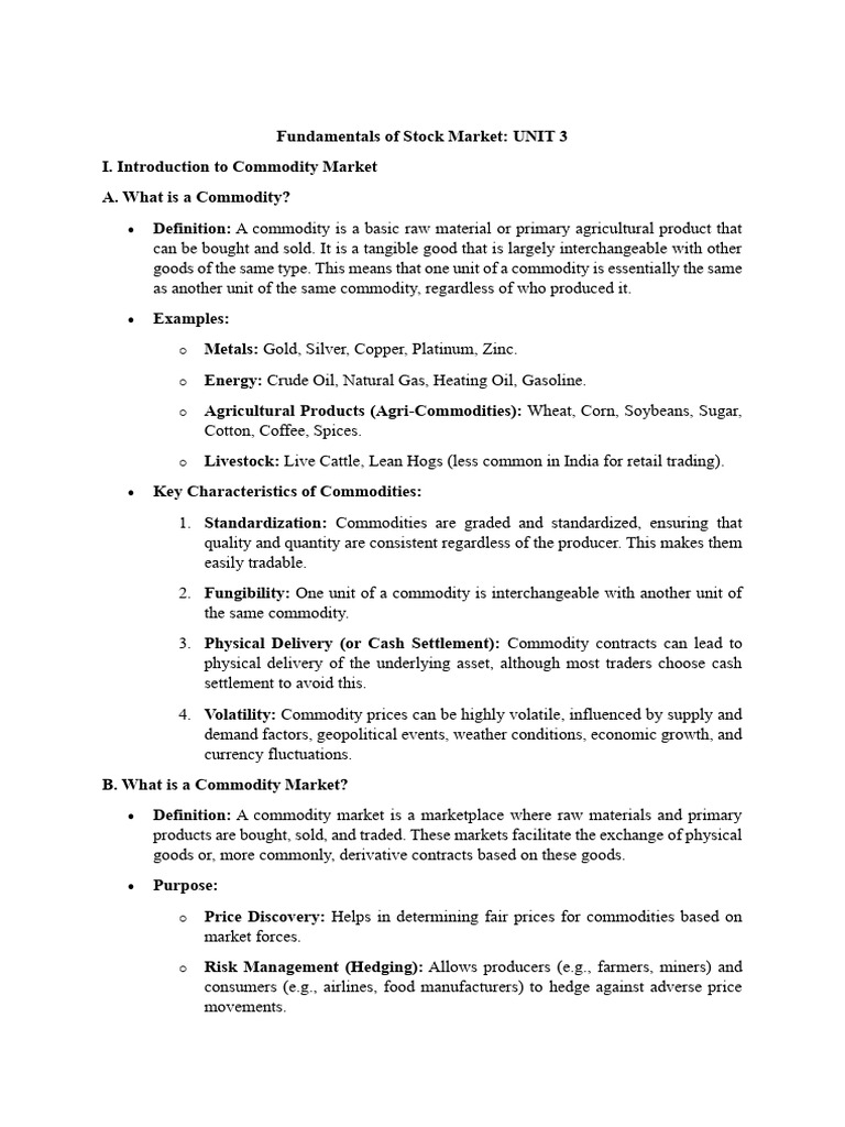 Commodity and Currency Market Basics | PDF | Put Option | Futures Contract