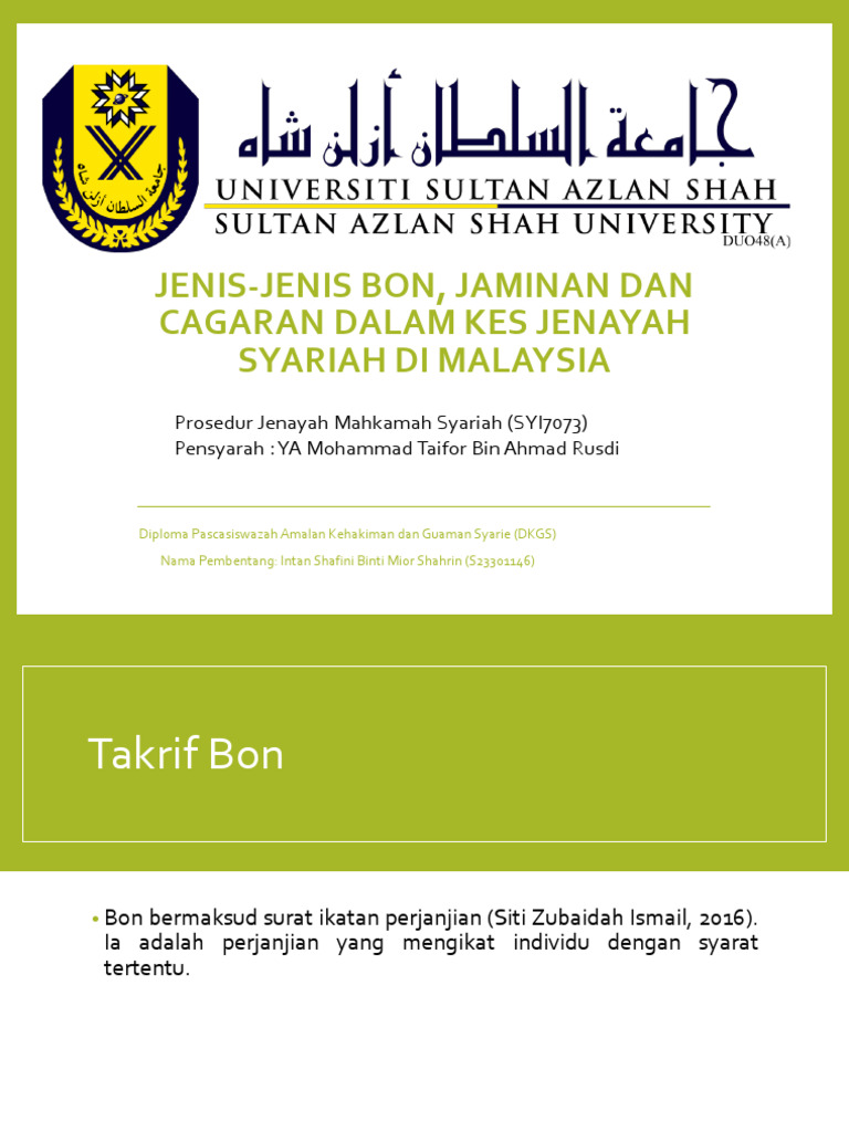 Bon - Jaminan - Cagaran - Syariah - Intan - Soft Copy To Email | PDF