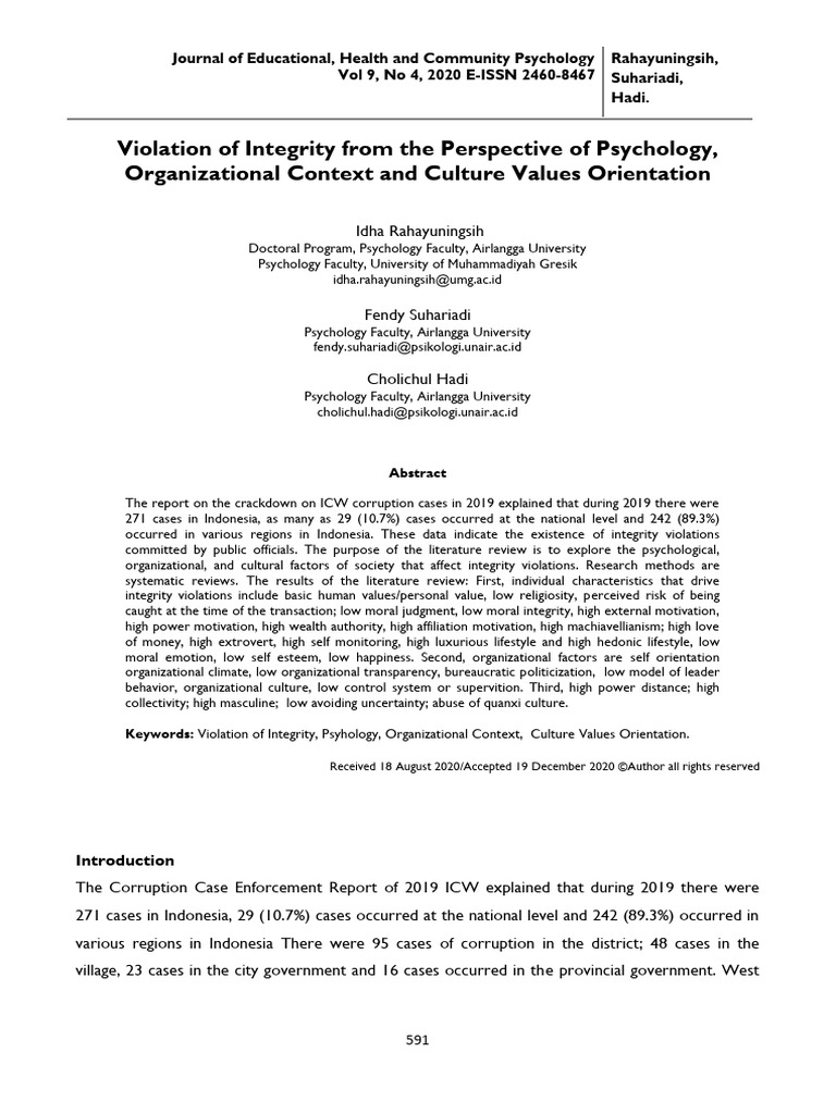 Systematic Review Violation of Integrity E3817998 | PDF | Political ...