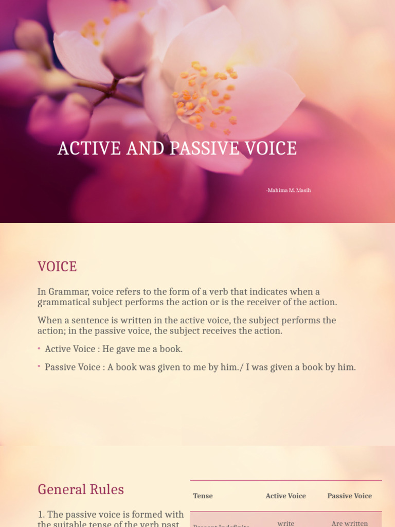 Understanding Active and Passive Voice | PDF | Morphology | Semantics