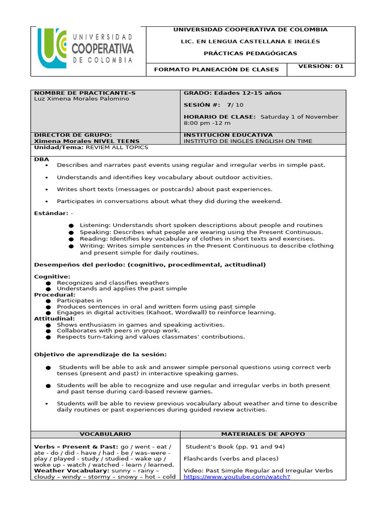 Class Planning for English Teens | PDF | Grammar | Human Communication