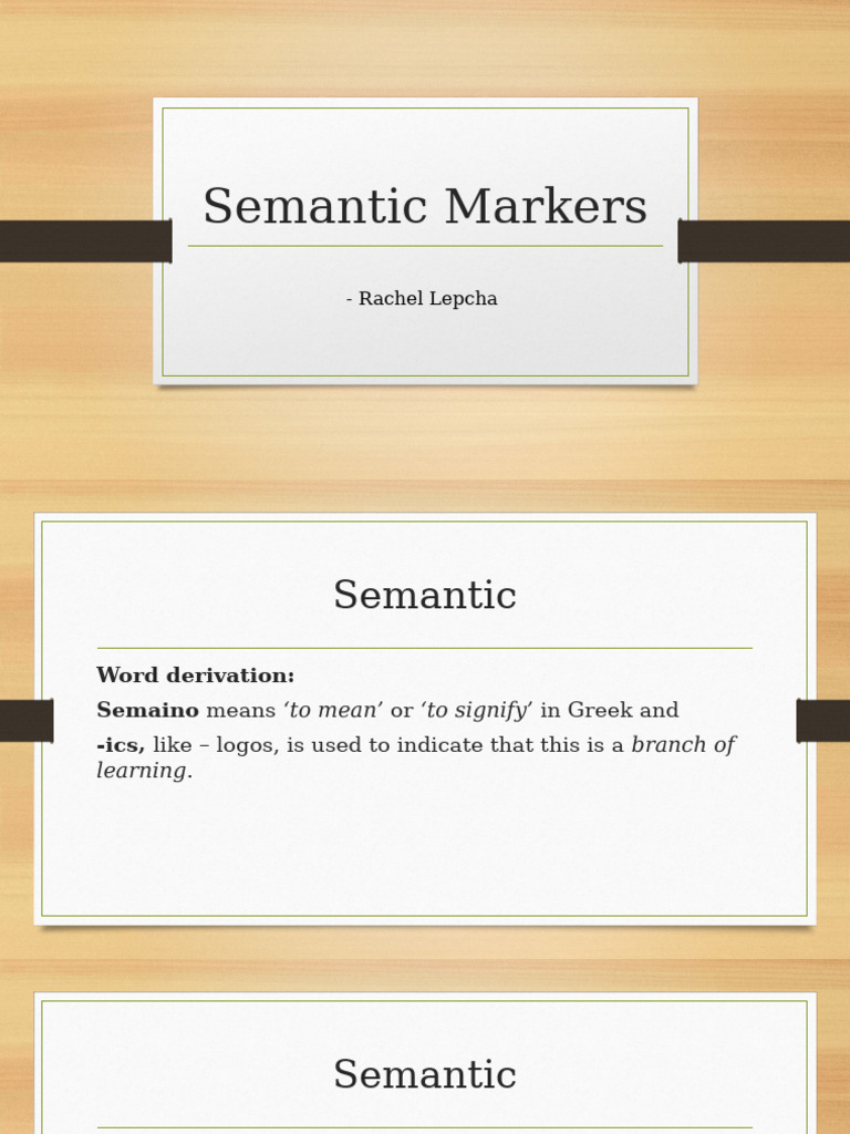 Semantic Markers | PDF | Semantics | Word