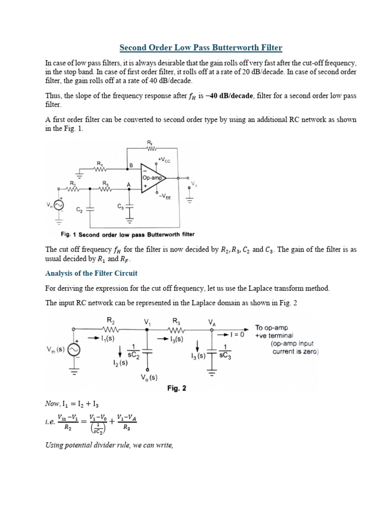 Second Order Filters | PDF | Low Pass Filter | Filter (Signal Processing)