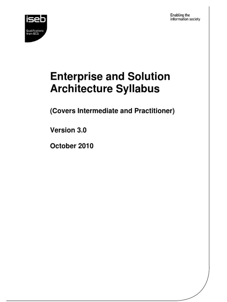 Syllabus Enterprise Solution Architecture Pdf Component Based Software Engineering