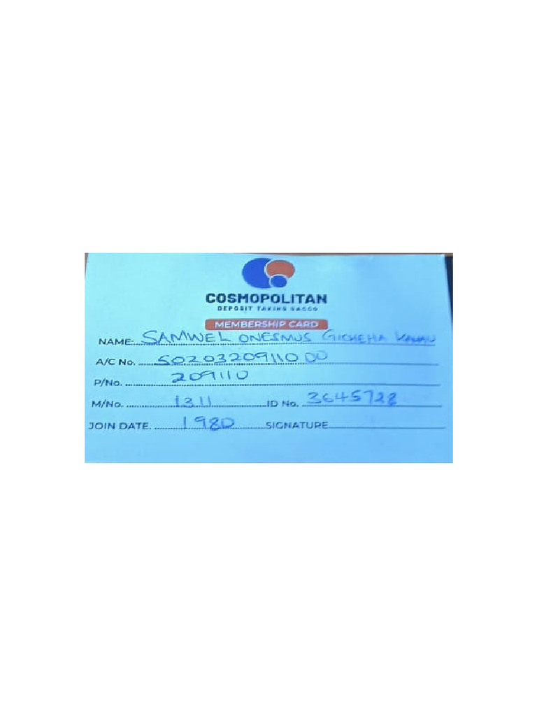 Cosmopolitan Card | PDF