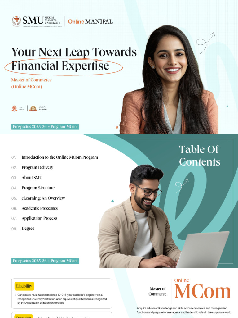 SMU M.com Brochure | PDF | Educational Technology | Academic Degree