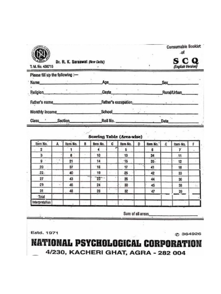 770875707 Self Concept Questionnaire Removed | PDF