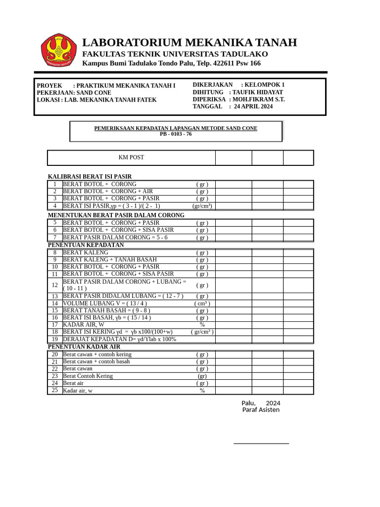 Kumpulan Tabel Mektan Fix | PDF