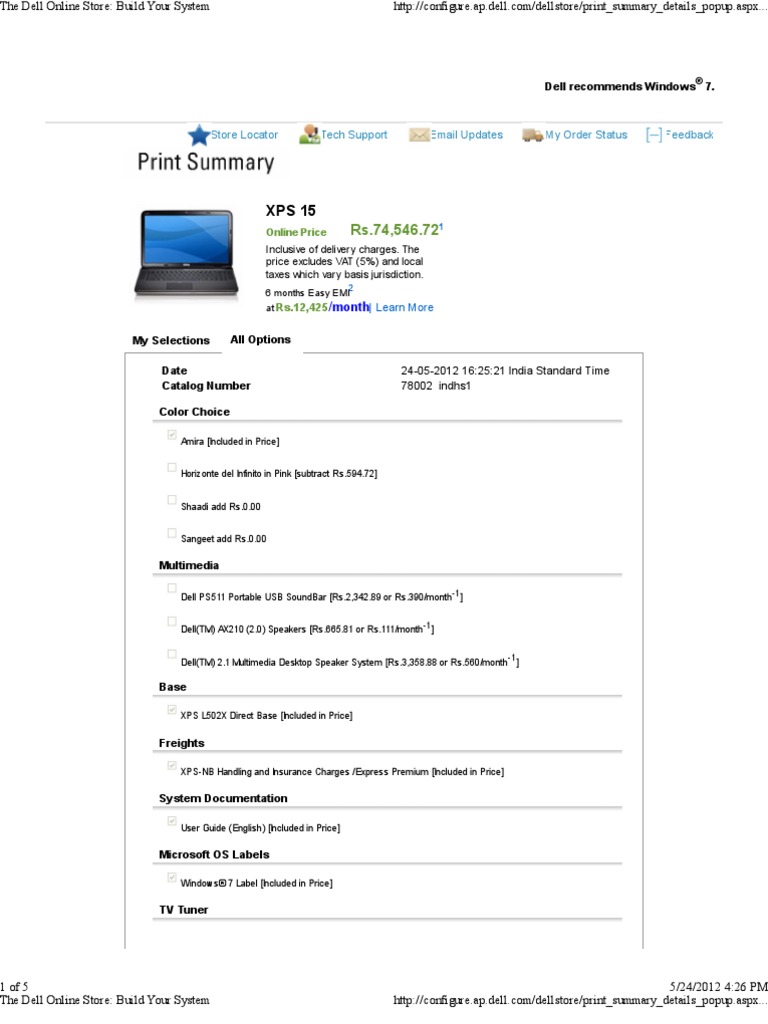 XPS System 1 | PDF | Intel | Dell