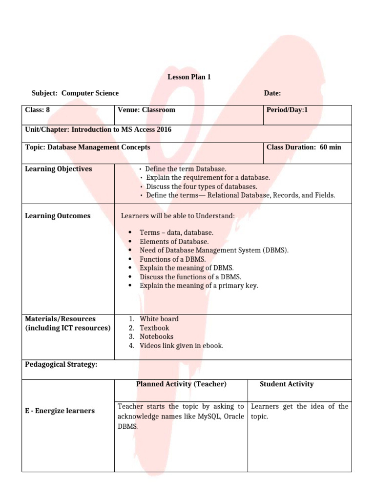 LP Class 8 Computer Science | PDF | Databases | Educational Technology
