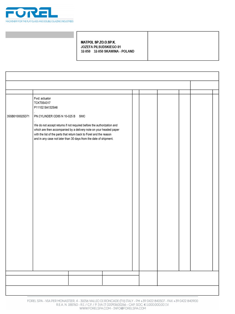 Spare Parts Offer N 217492 | PDF | Business