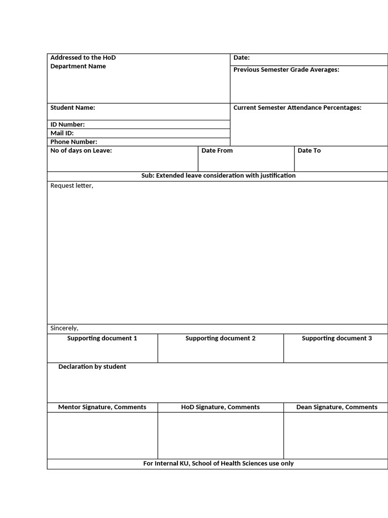 Modified Extended Leave Template 25 - 26 | PDF