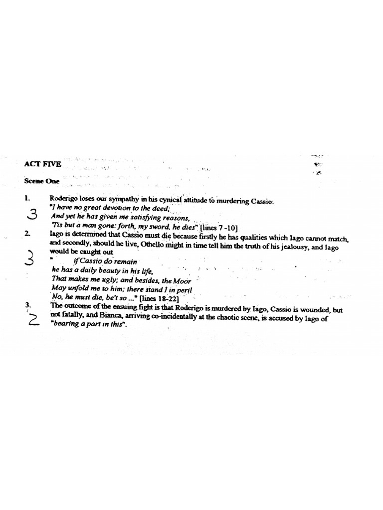 Othello Act 5 Memo (1) | PDF