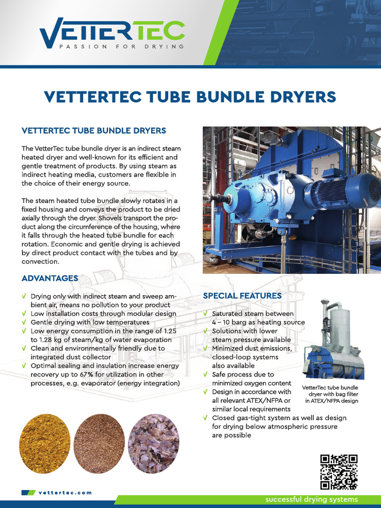 VetterTec Tube Bundle Dryers Overview | PDF | Clothes Dryer | Steam