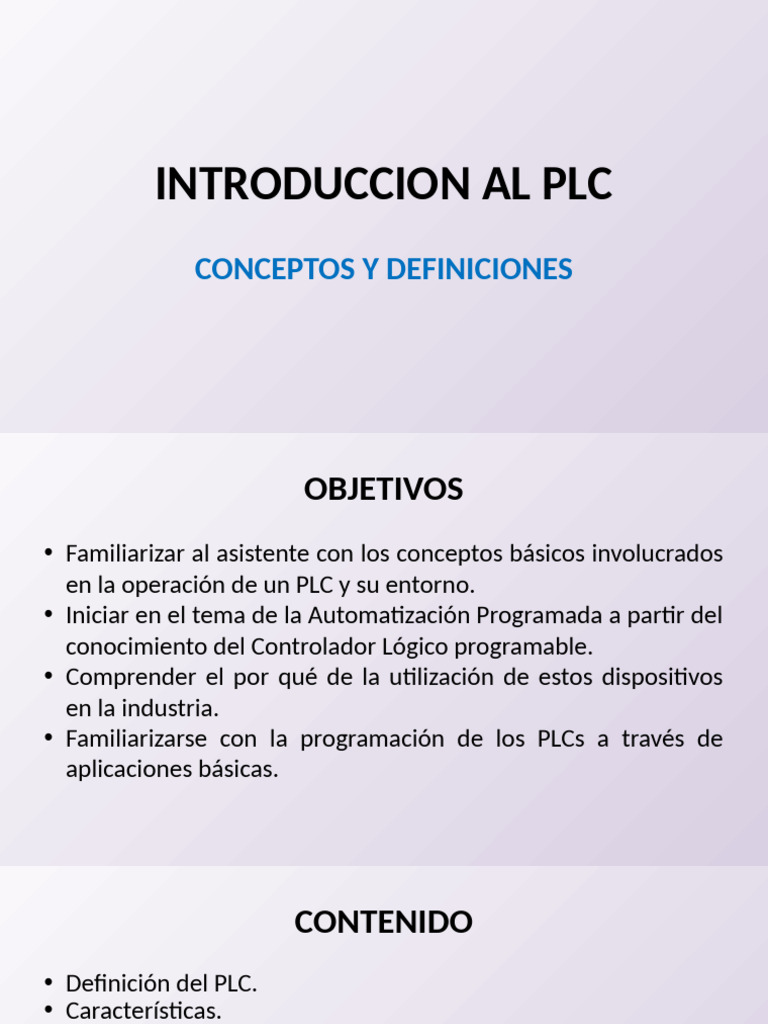 10 Introduccion Al PLC | PDF | Controlador lógico programable | Ingenieria Eléctrica