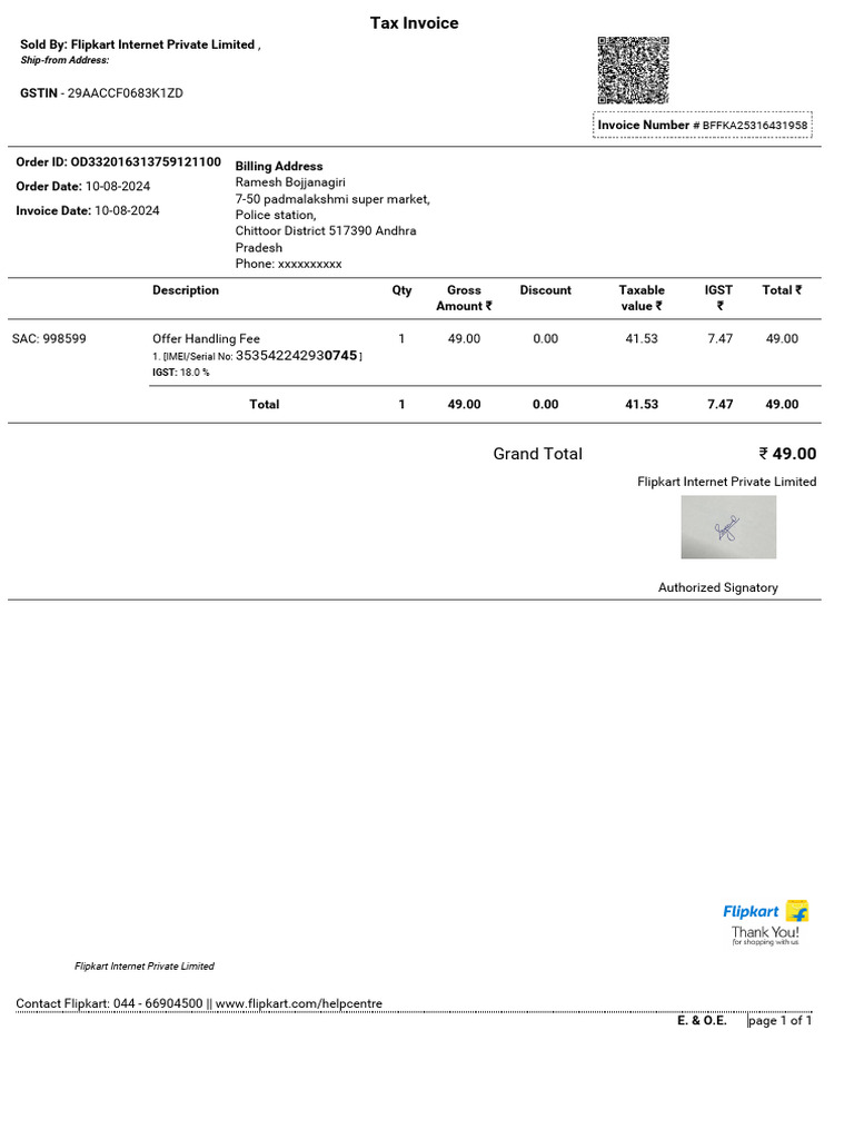 Od 332016313759121100 | PDF | Payments