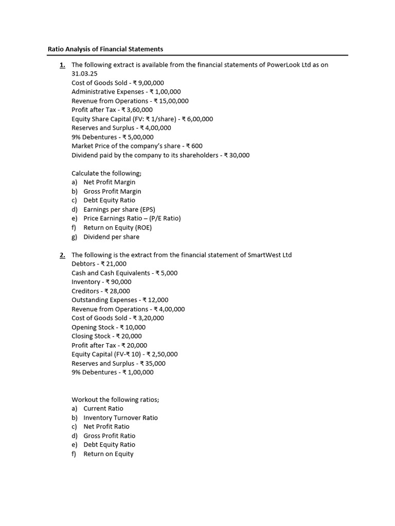 Analysis of Financial Statements by Ratios | PDF | Dividend | Equity (Finance)