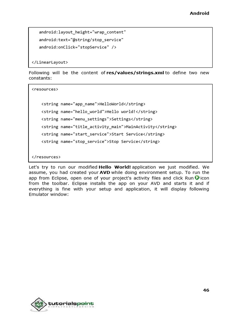 Android HelloWorld App Setup Guide | PDF